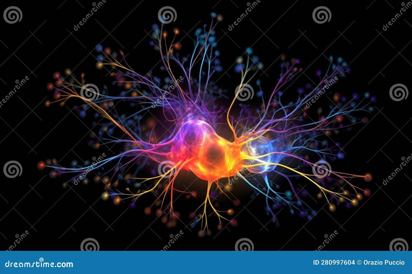 Neurological Medicine - New Neuron in the Brain. Stock Illustration ...