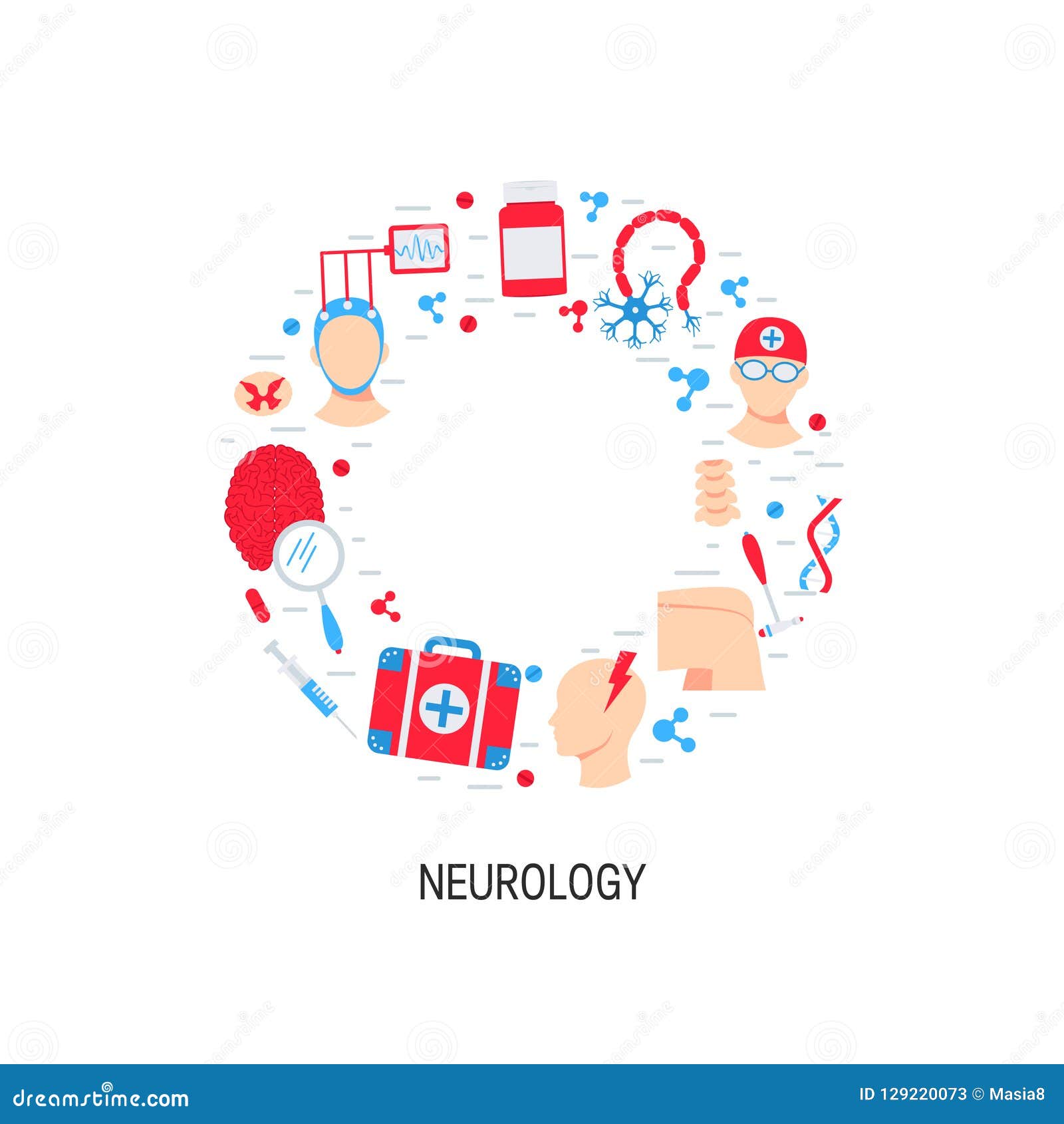 Neurology vector concept stock illustration. Illustration of brain ...