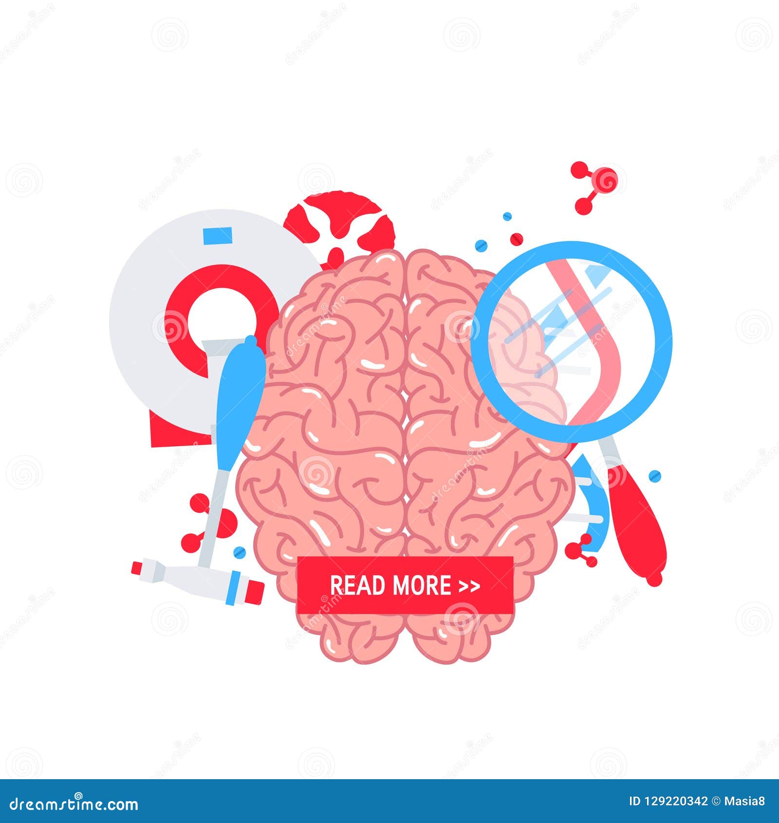 Neurology Vector Illustration, Cartoon Tiny Doctor People Study Human ...
