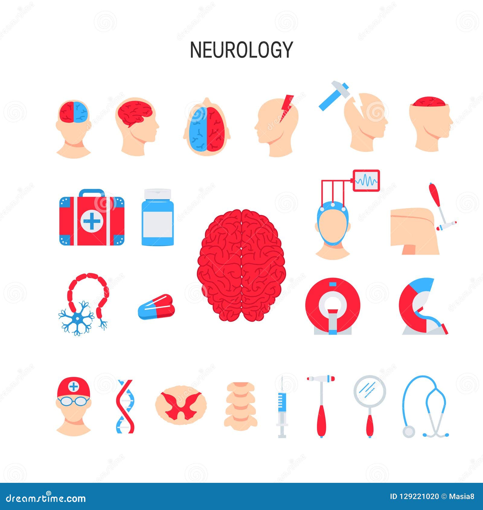 Neurology vector icons stock vector. Illustration of medication - 129221020