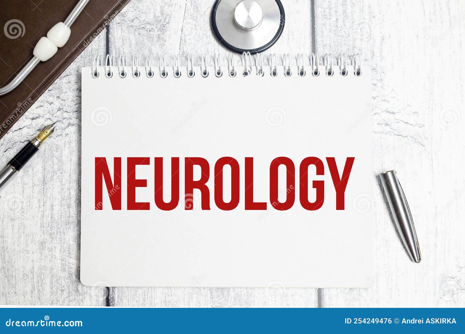 Neurology Word on White Notepad and Stethoscope on White Desk Stock ...