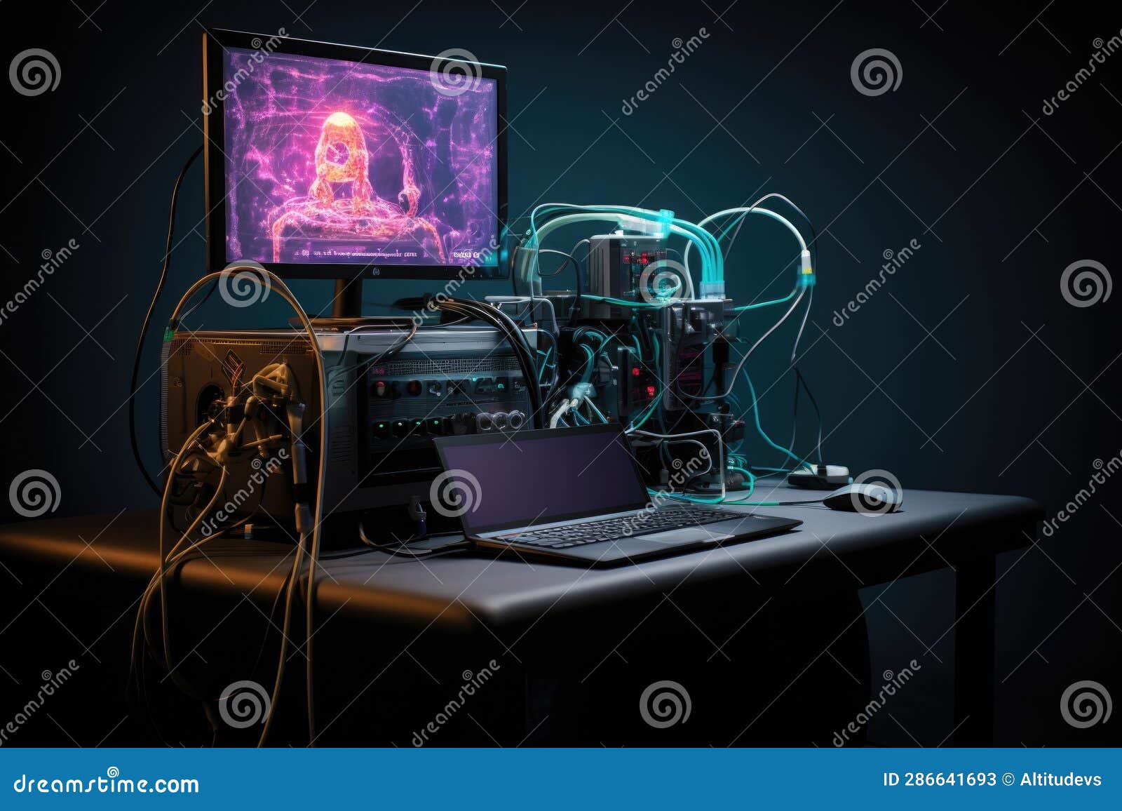 Neuromodulation Device Connected To a Computer for Programming Stock ...