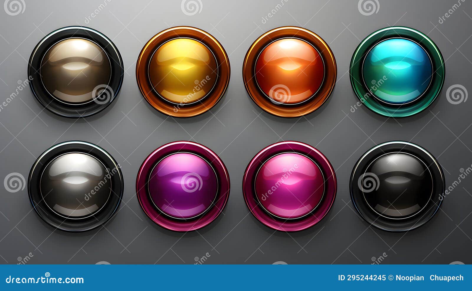 Neuromorphism Button Design in Vector, Many Colors by Generative AI ...