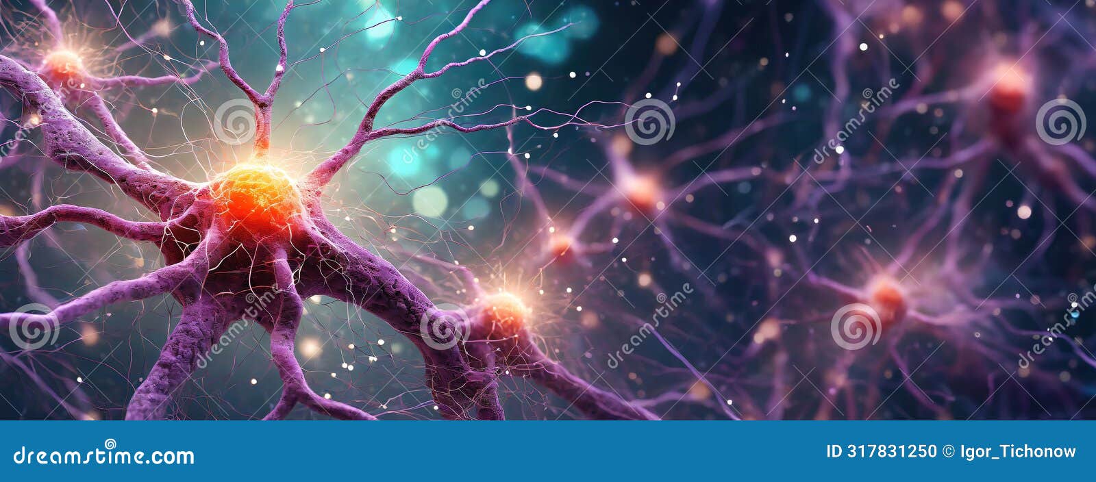 Neuron Activity Illustration, Capturing the Spark of Human Cognition. a ...