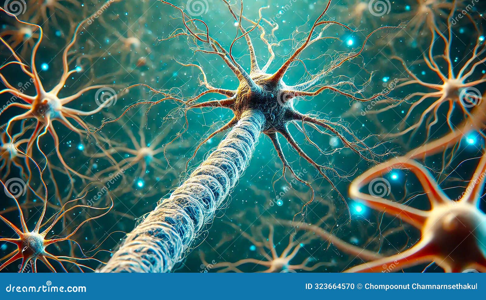 Neuron Affected by Multiple Sclerosis,damage To the Myelin Sheath Stock ...