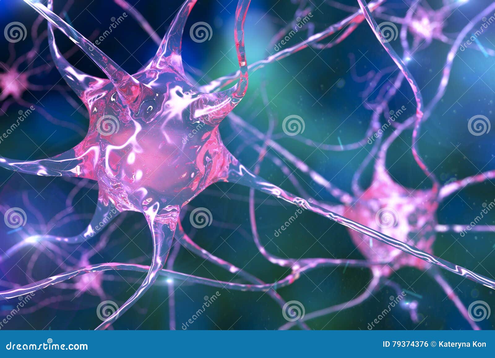 Neuron, brain cell stock illustration. Illustration of micro - 79374376