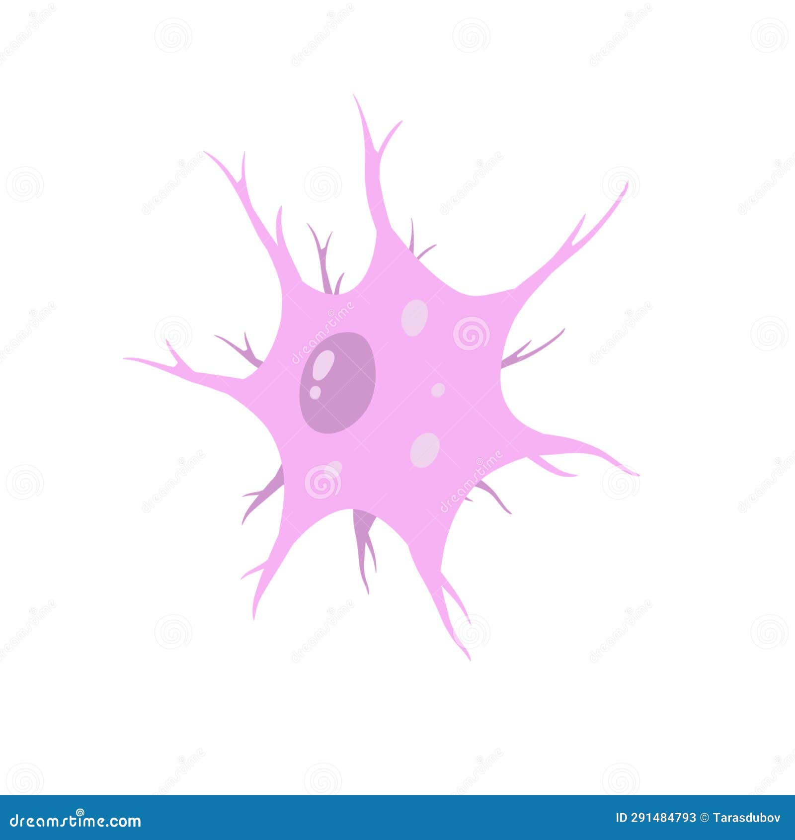 Neuron Cell. Brain Activity and Dendrites Stock Vector - Illustration ...