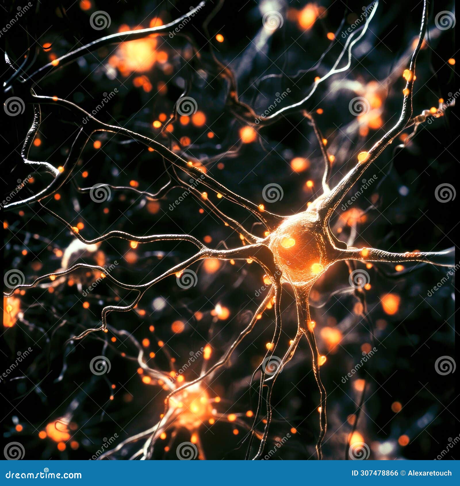 Neuronal Network Activity stock photo. Image of synaptic - 307478866