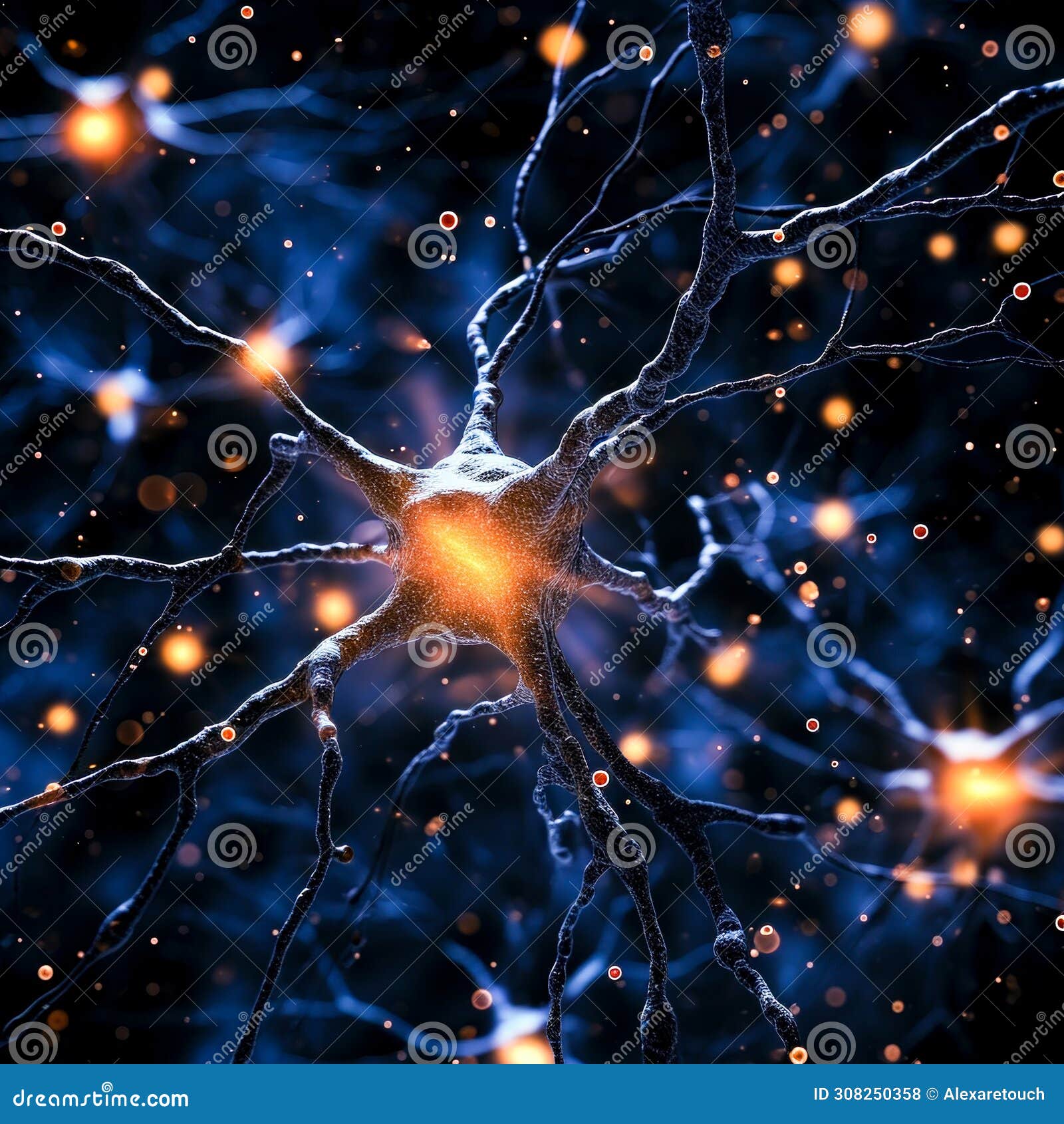 Neuronal Network Activity stock photo. Image of intelligence - 308250358