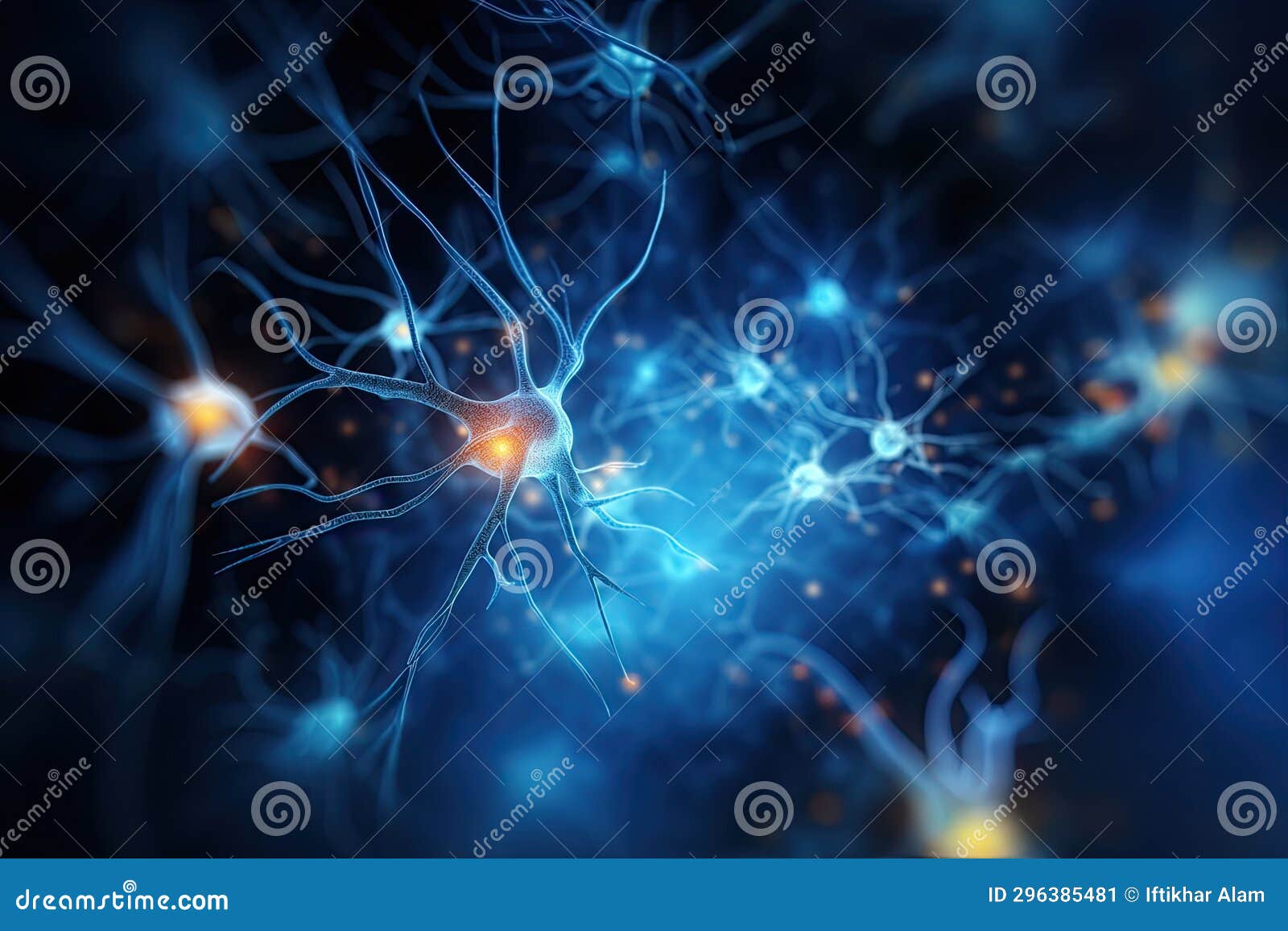Neuron Cell, 3D Illustration, Computer Generated, Abstract Background ...