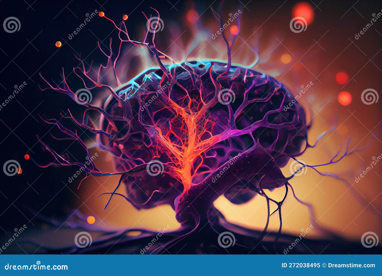 Neuron Cell. Fractal Abstract Background Stock Illustration ...