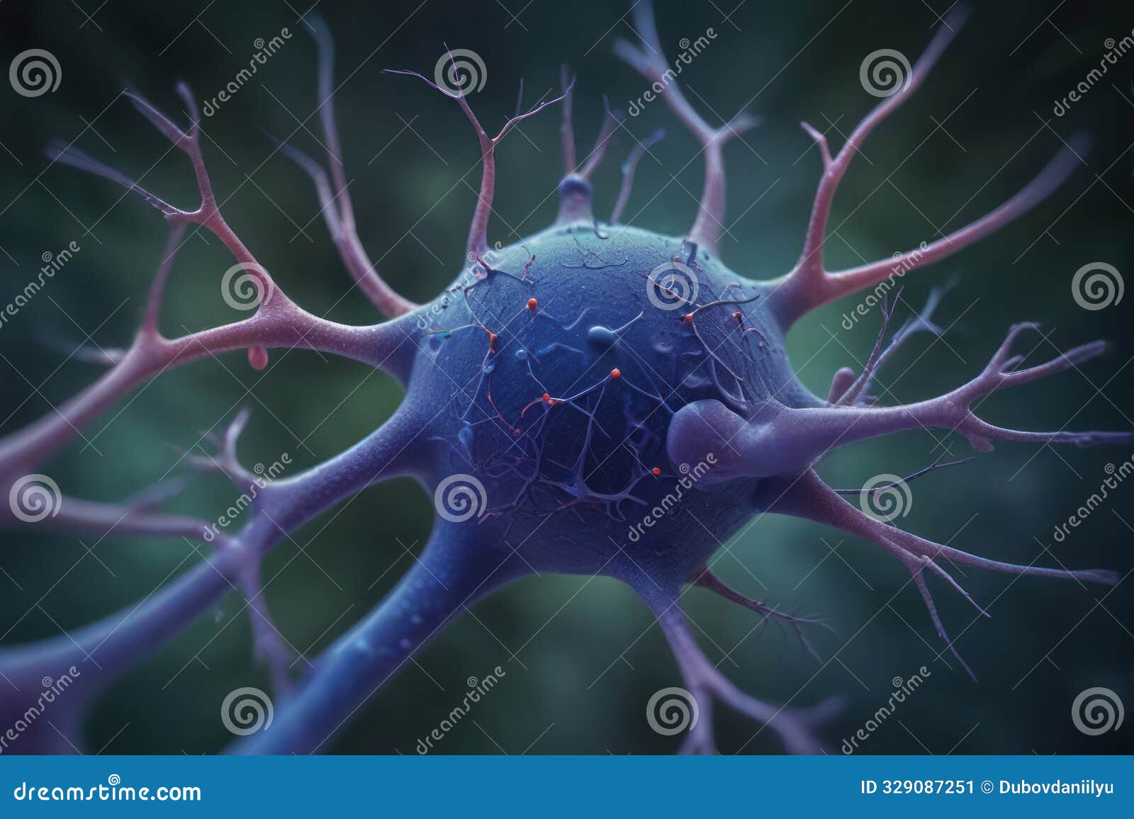 Neuron Cell High Resolution Illustration of Axon, Dendrites and Cell ...