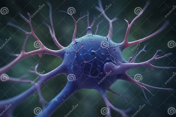 Neuron Cell High Resolution Illustration of Axon, Dendrites and Cell ...