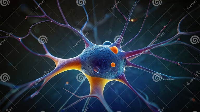 Neuron Cell High Resolution Illustration of Axon, Dendrites and Cell ...
