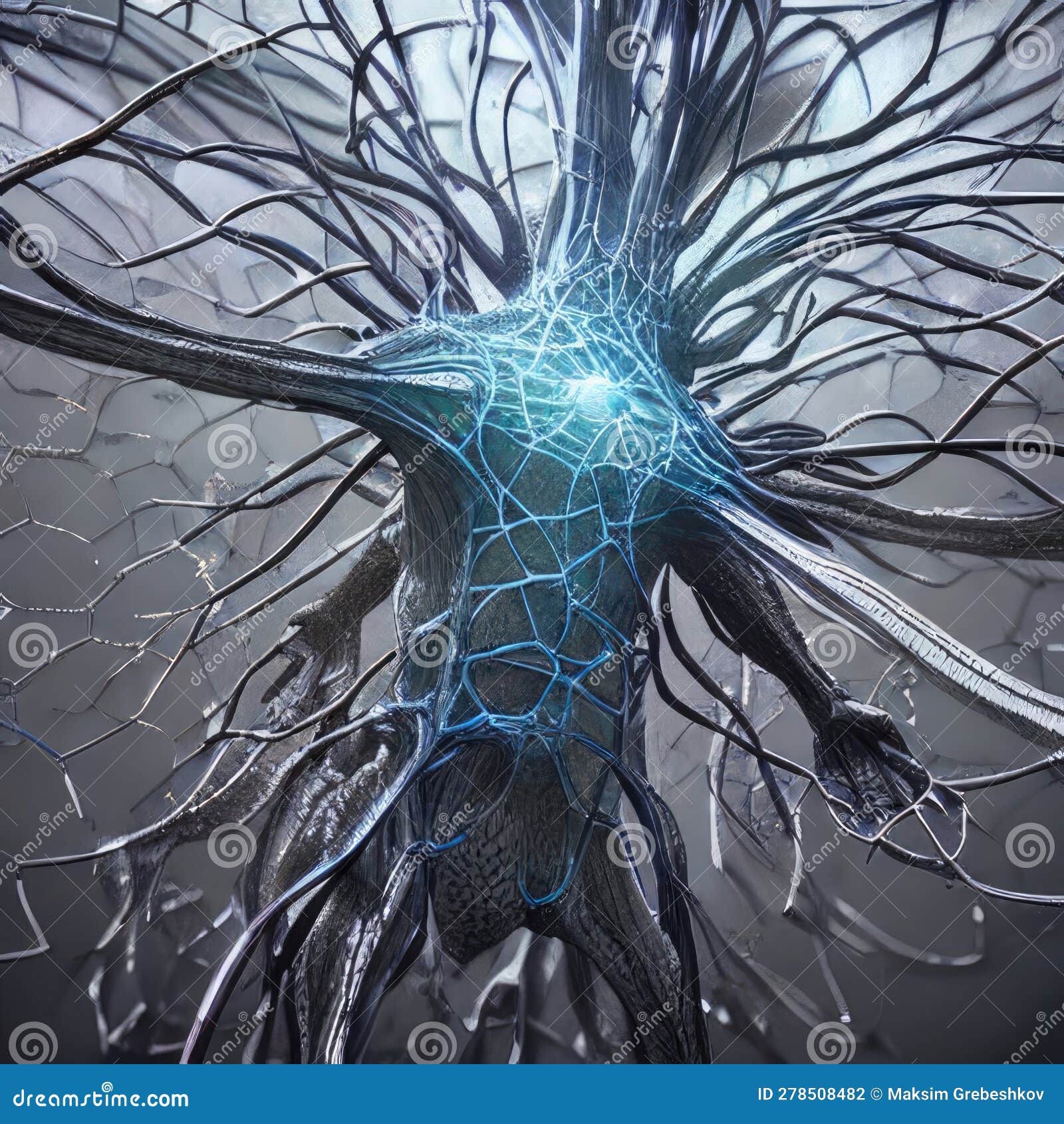 Neuron Cell Model. Generative AI Stock Illustration - Illustration of ...