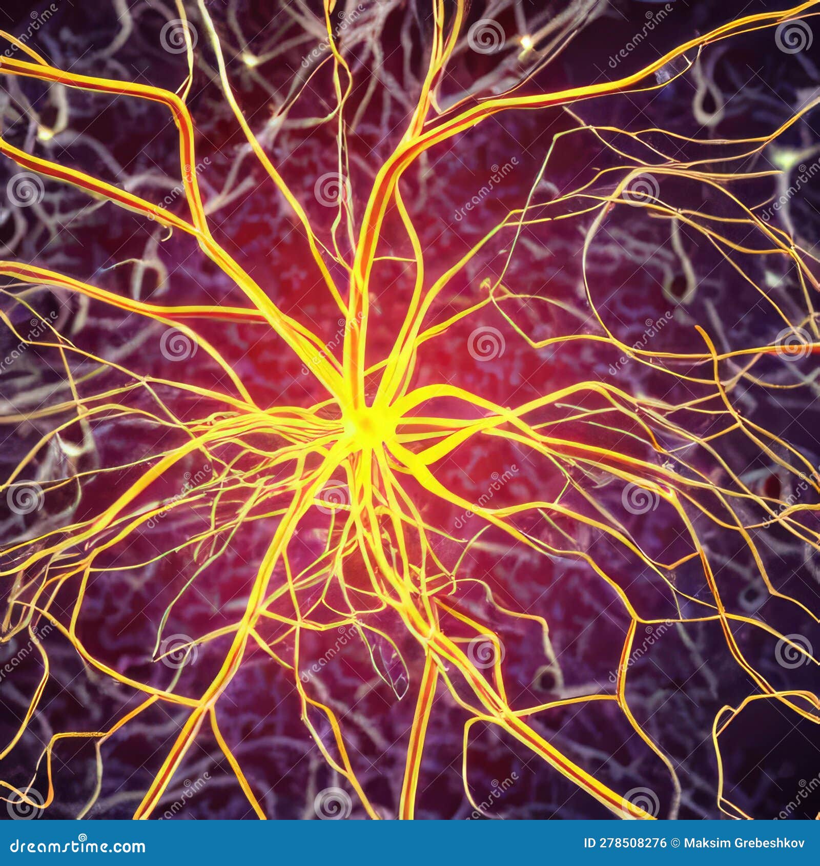 Neuron Cell Network Model. Generative AI Stock Illustration ...