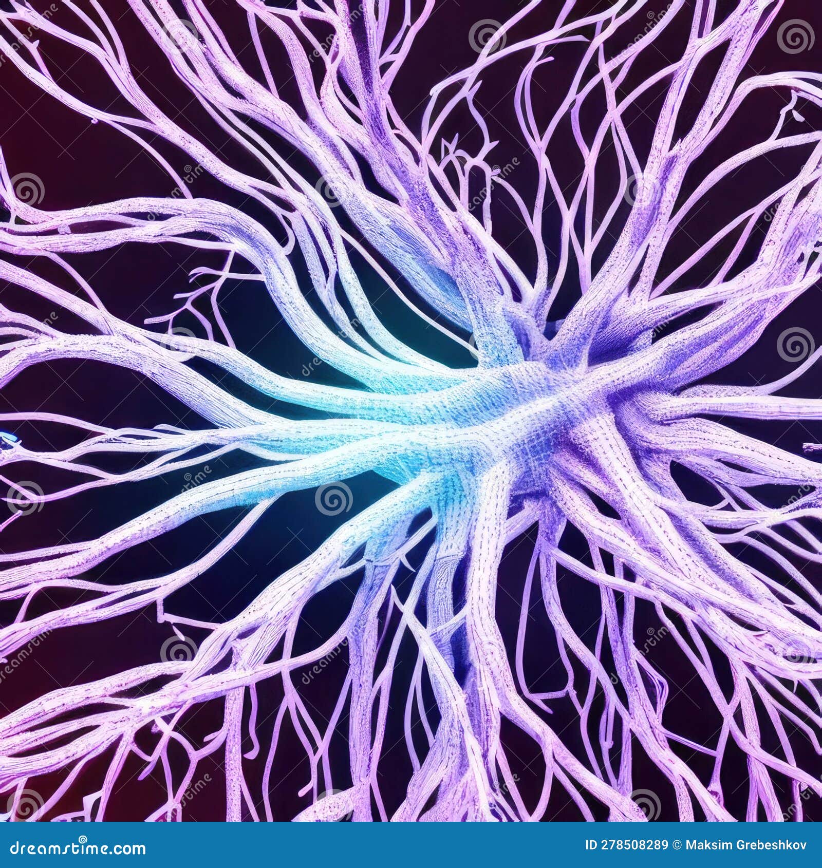 Neuron Cell Network Model. Generative AI Stock Illustration ...