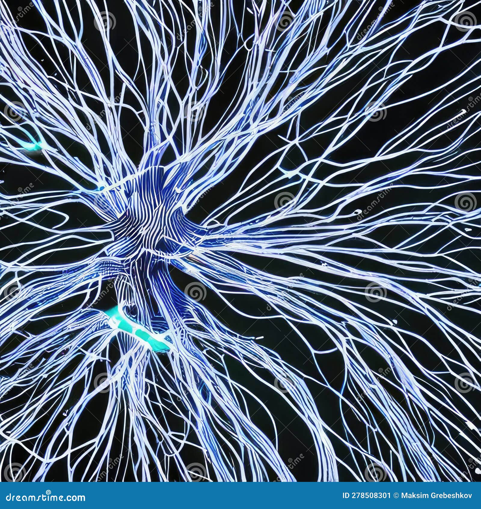 Neuron Cell Network Model. Generative AI Stock Illustration ...