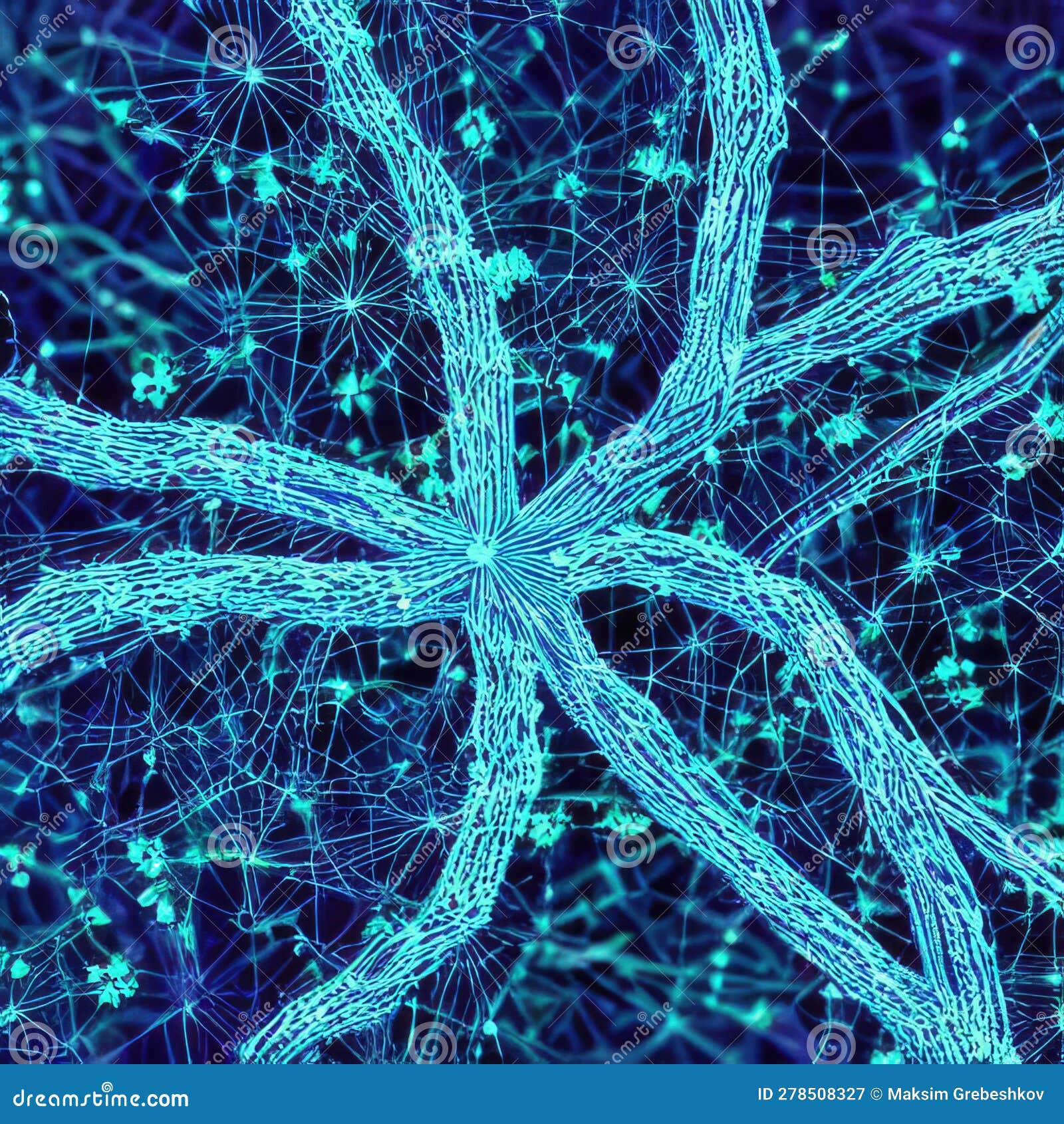 Neuron Cell Network Model. Generative AI Stock Illustration ...