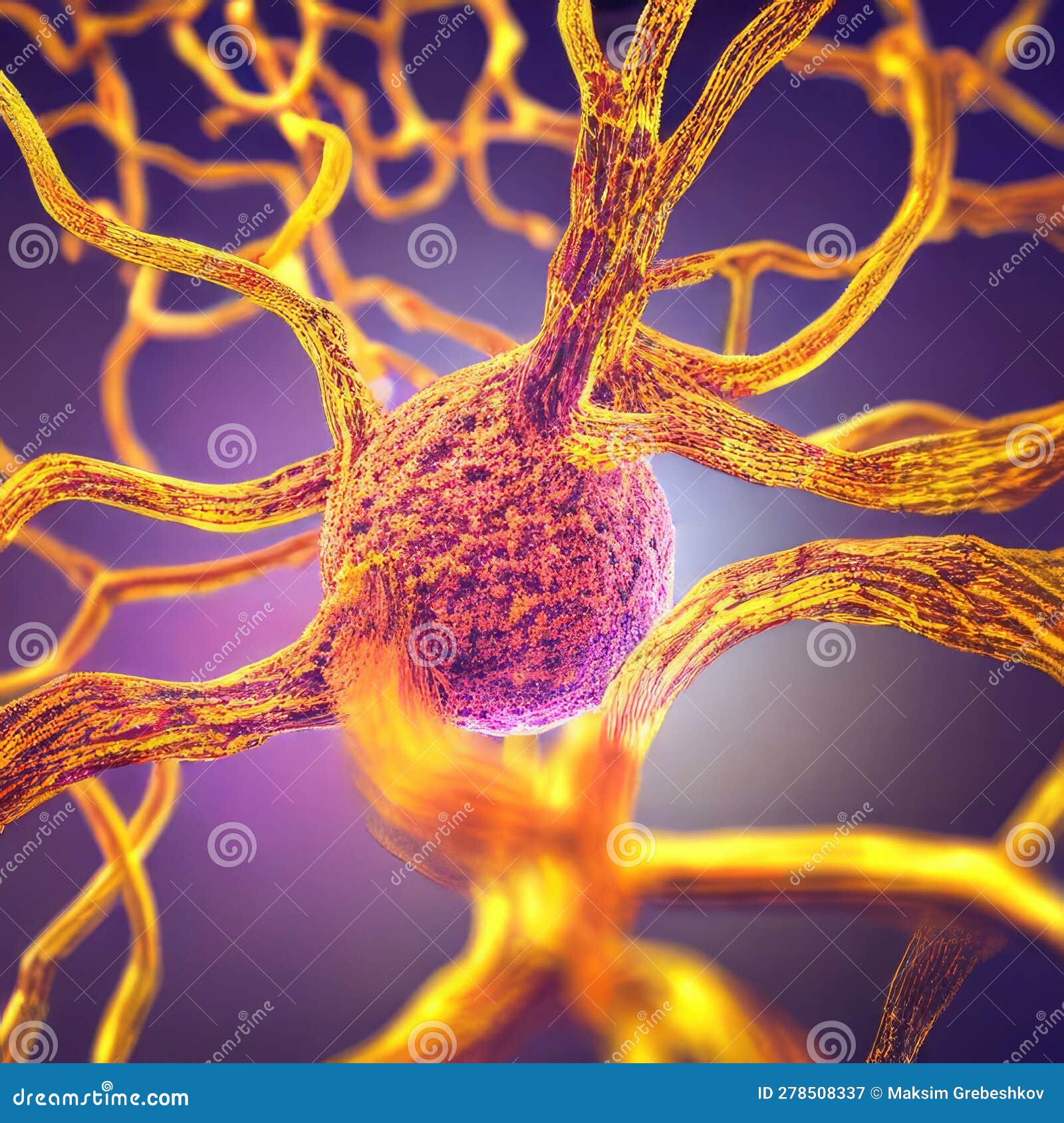 Neuron Cell Network Model. Generative AI Stock Illustration ...