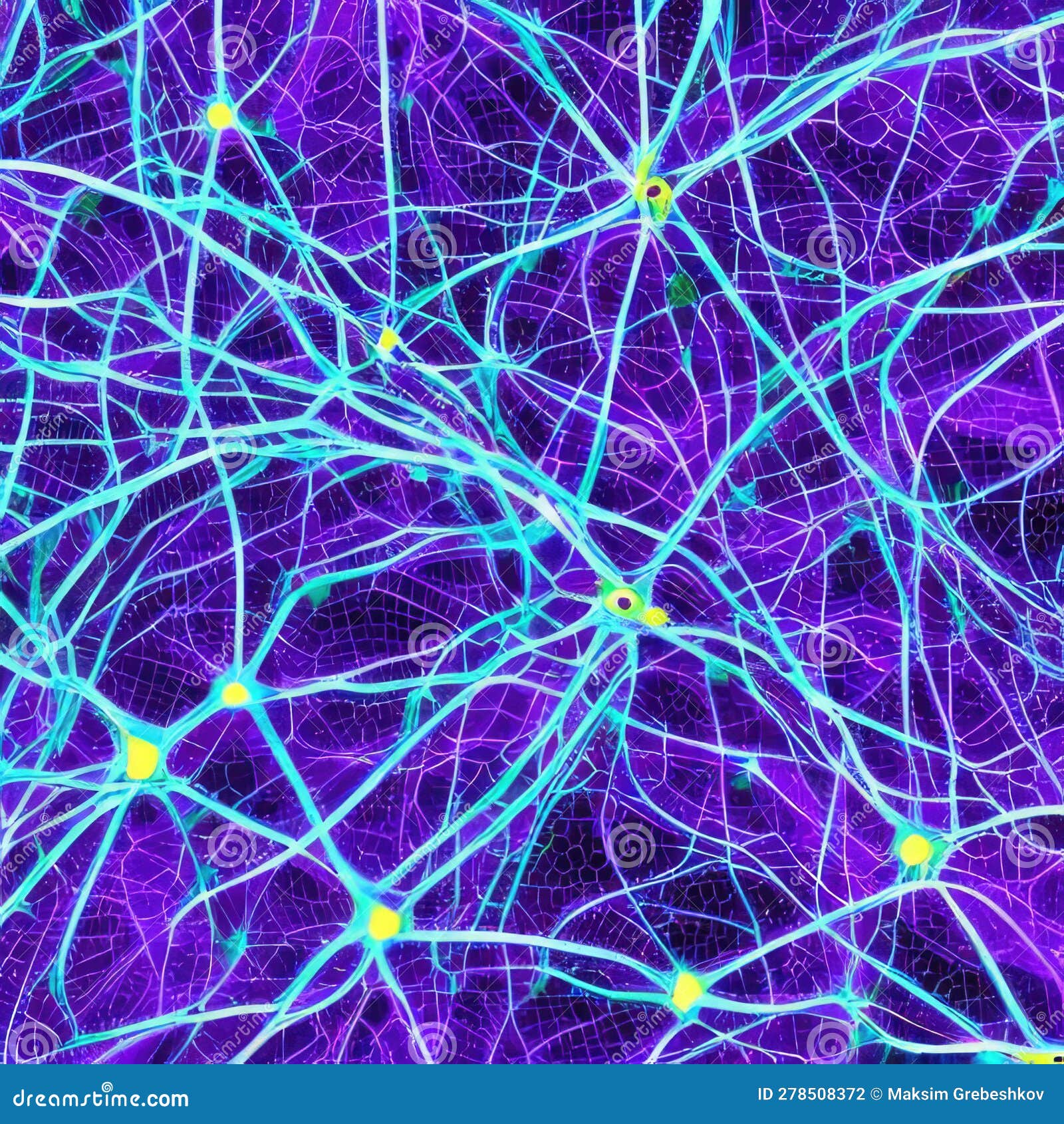 Neuron Cell Network Model. Generative AI Stock Illustration ...