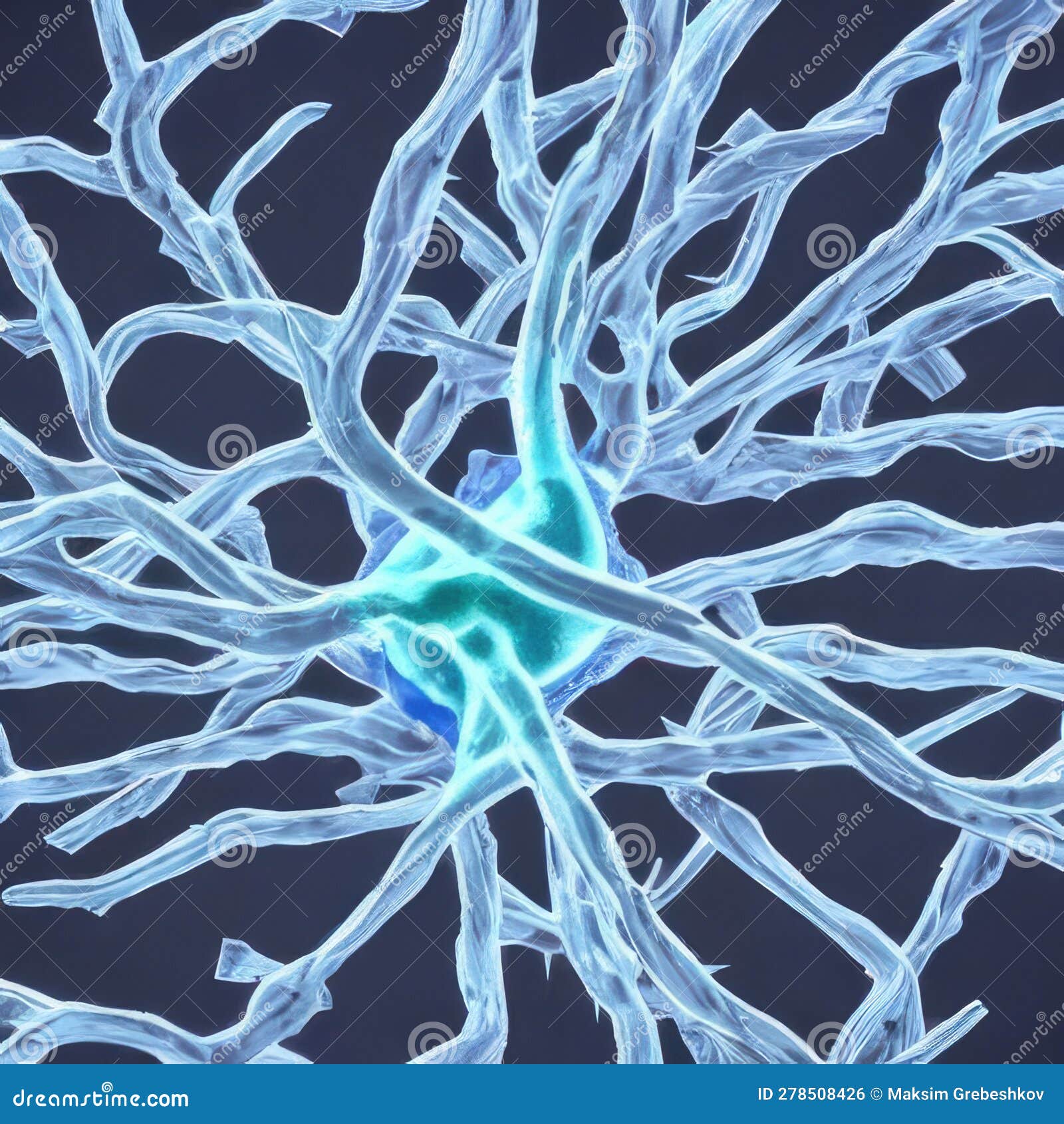 Neuron Cell Network Model. Generative AI Stock Illustration ...