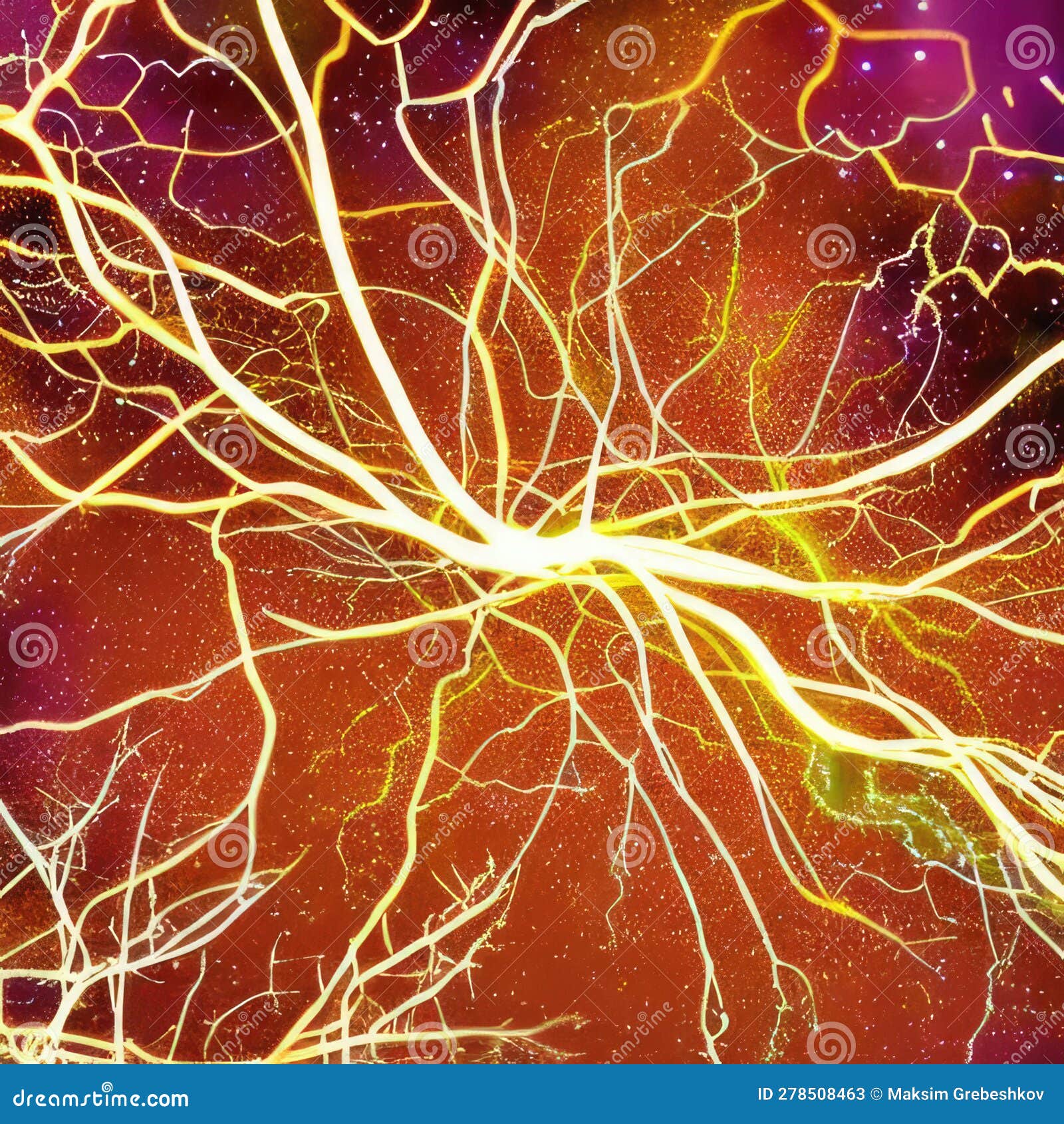 Neuron Cell Network Model. Generative AI Stock Illustration ...