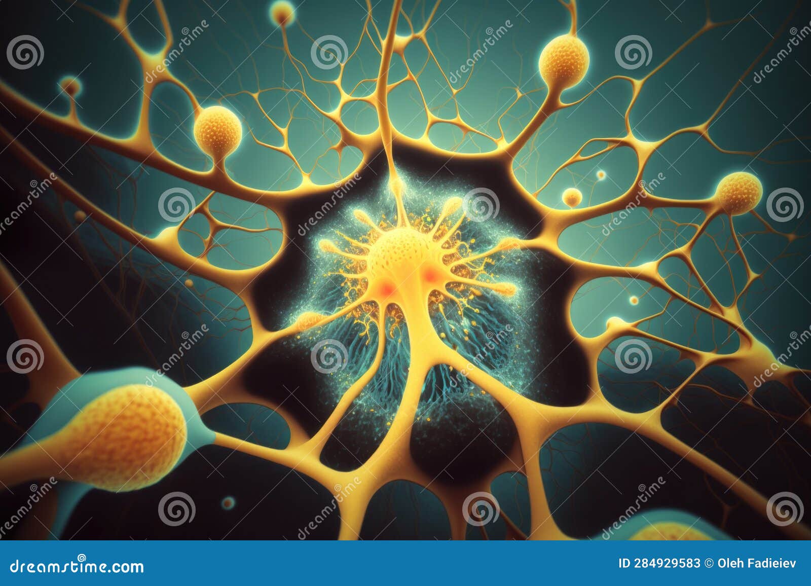 Neuron Cell with Neurons and Nervous System Stock Illustration ...