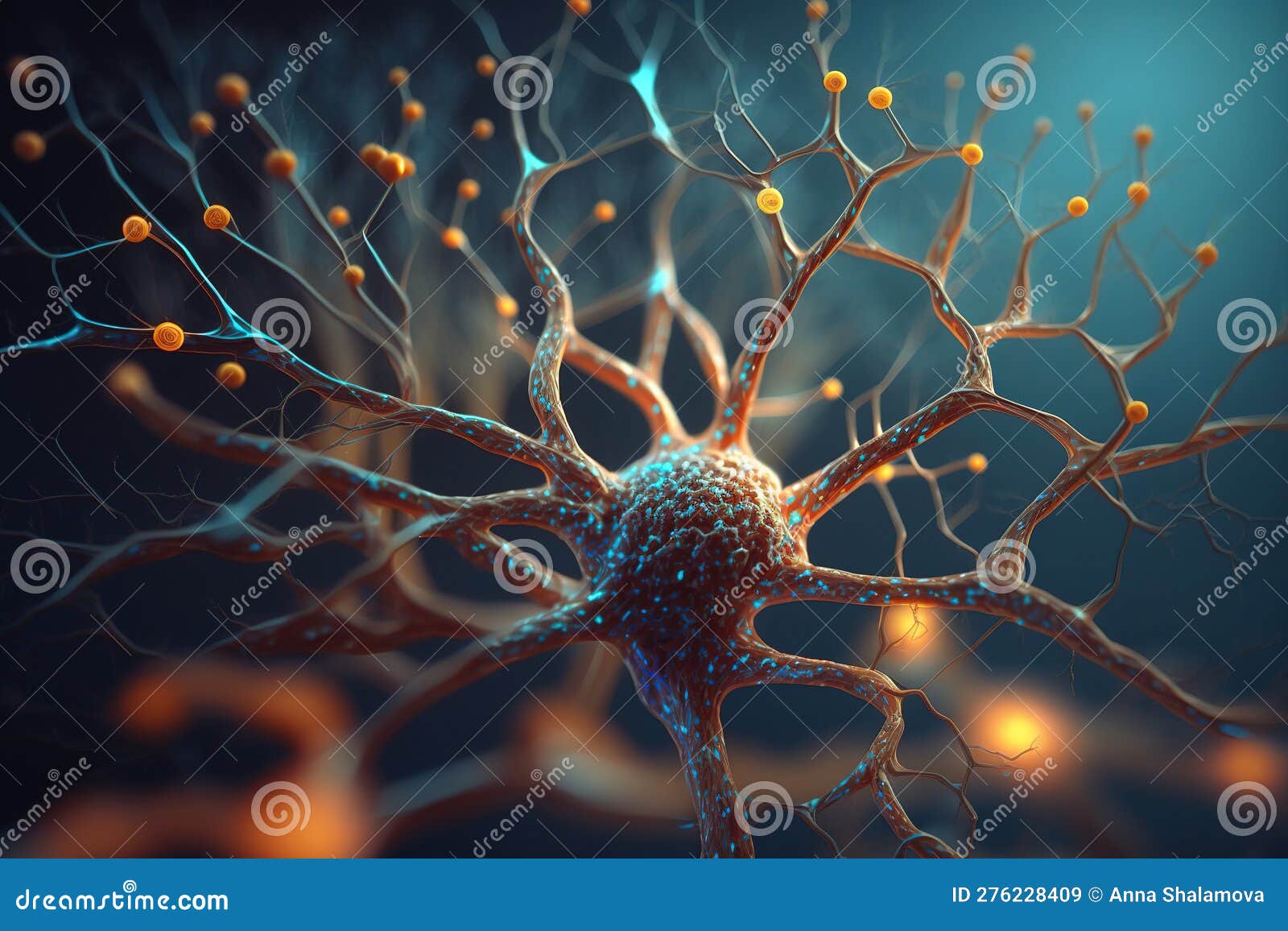 Neuron Cells on Abstract Background. Stock Illustration - Illustration ...