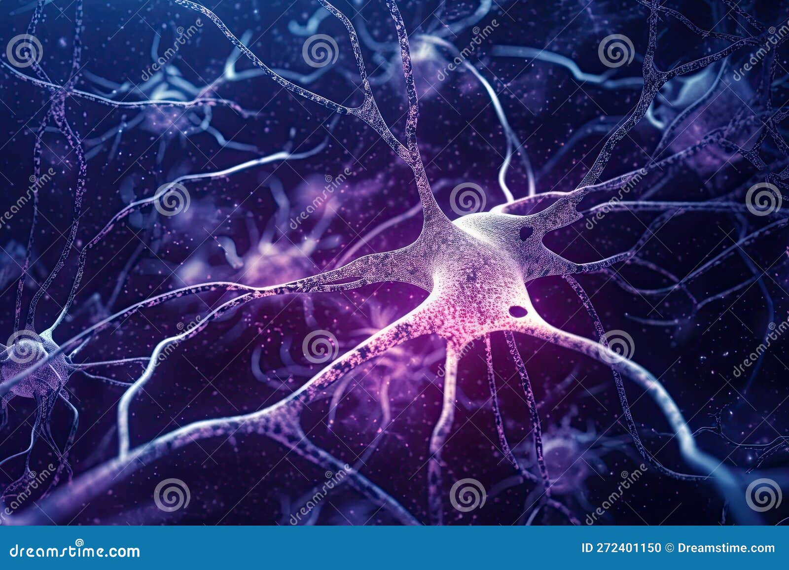 Neuron Cells on Abstract Background, Neural Connections in the Human ...