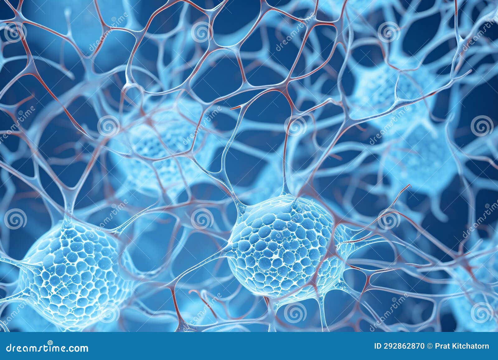 Neuronal Structure With An Orange Synapse On Black Background Royalty ...
