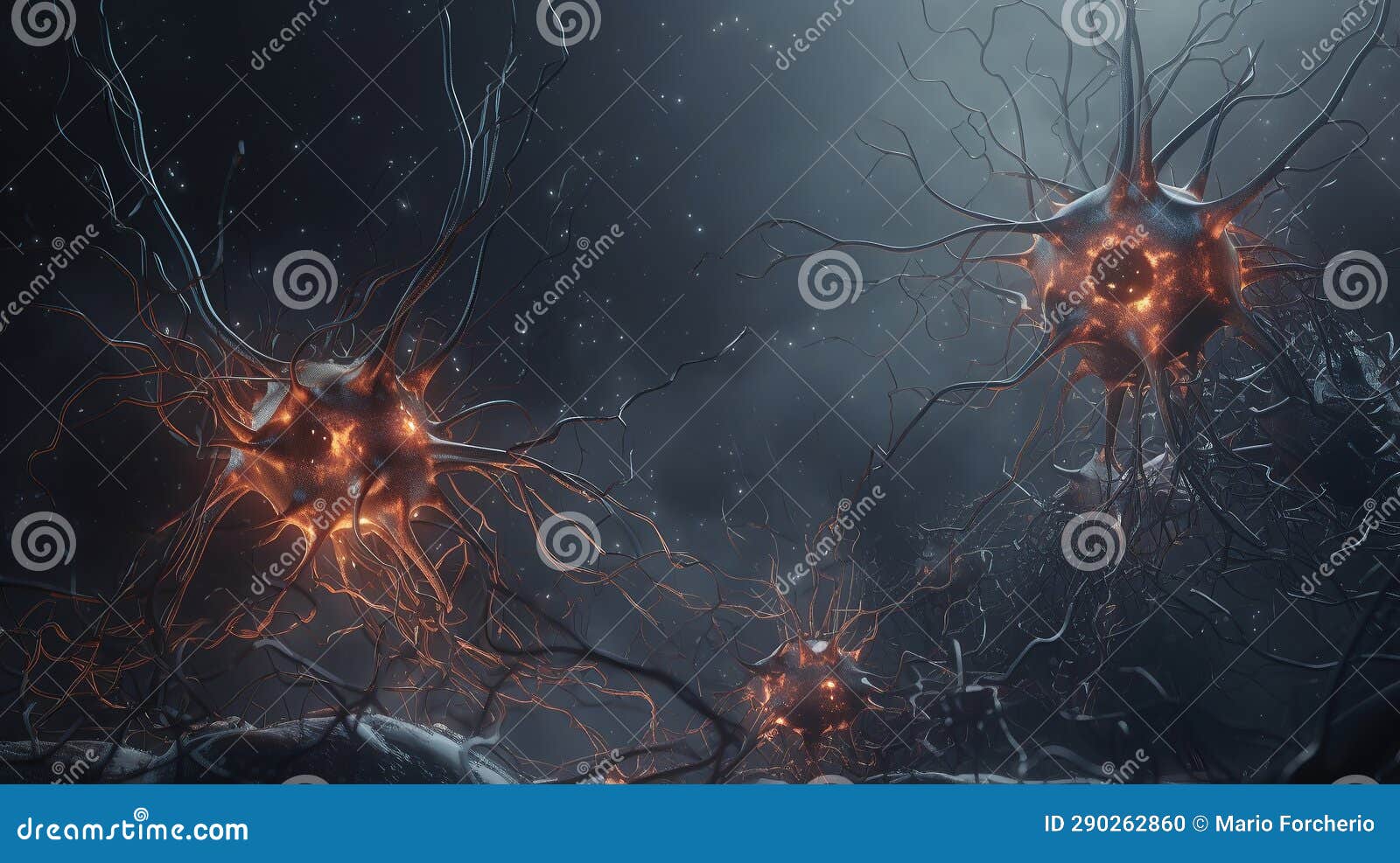Neuron Cells Concept Illustration, Banner, Ai Generated Stock Photo ...