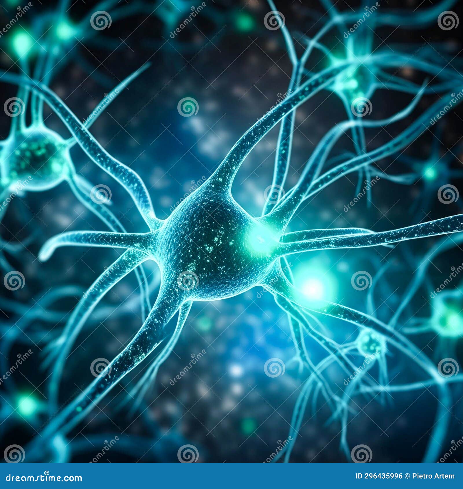 Neuron cells with a glow stock photo. Image of neural - 296435996