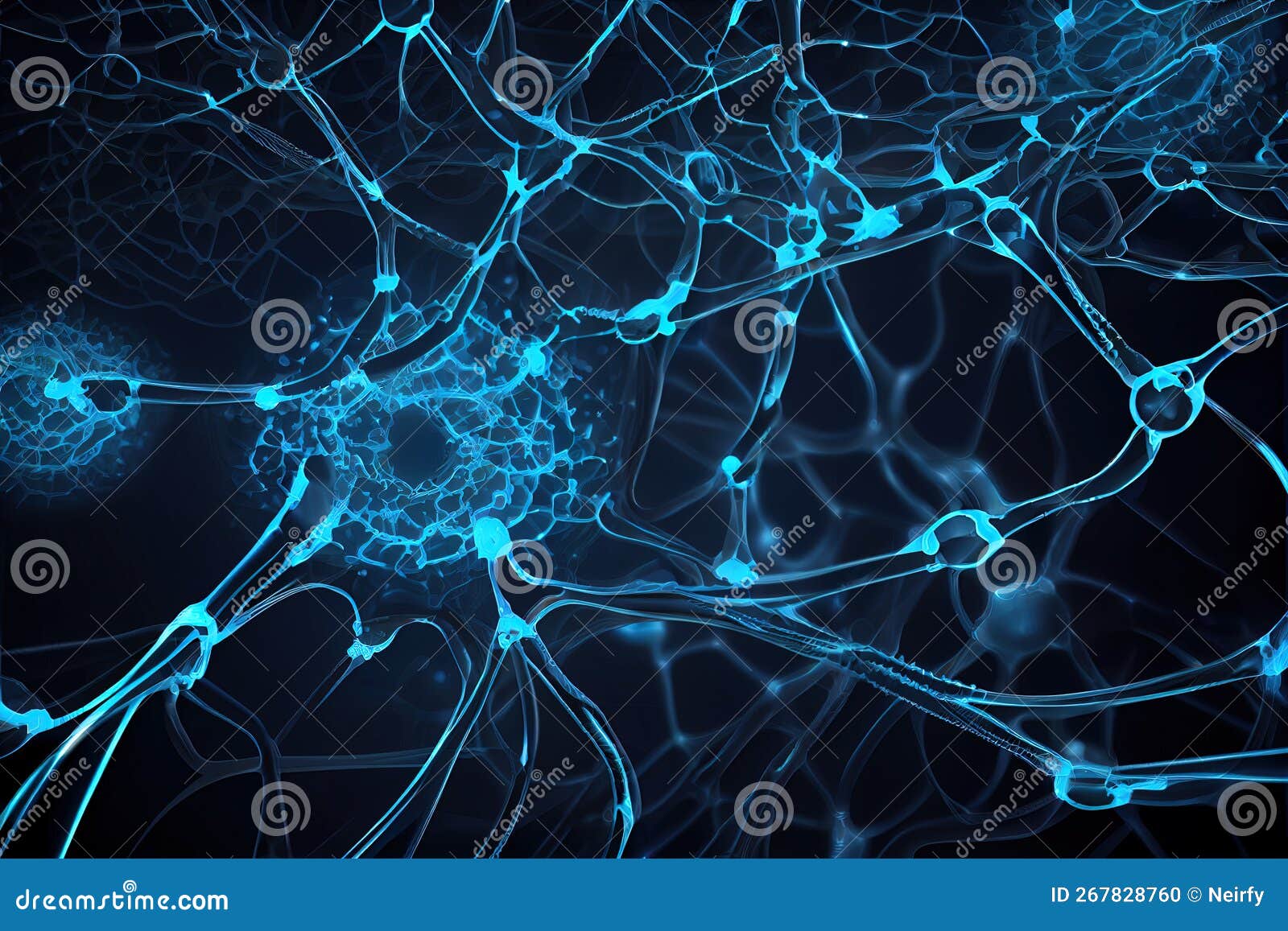Neuron Cells with Light Impulses Stock Illustration - Illustration of ...