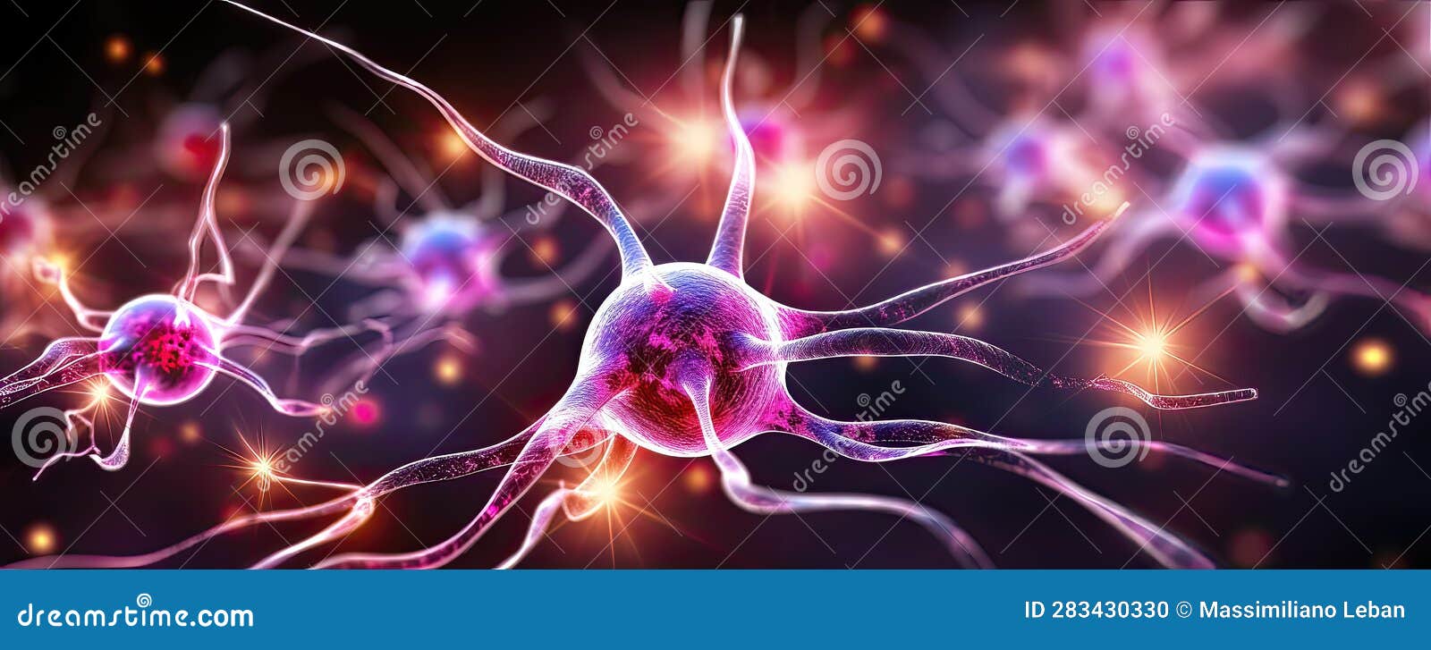 Neuron Cells, Nervous System Stock Illustration - Illustration of ...