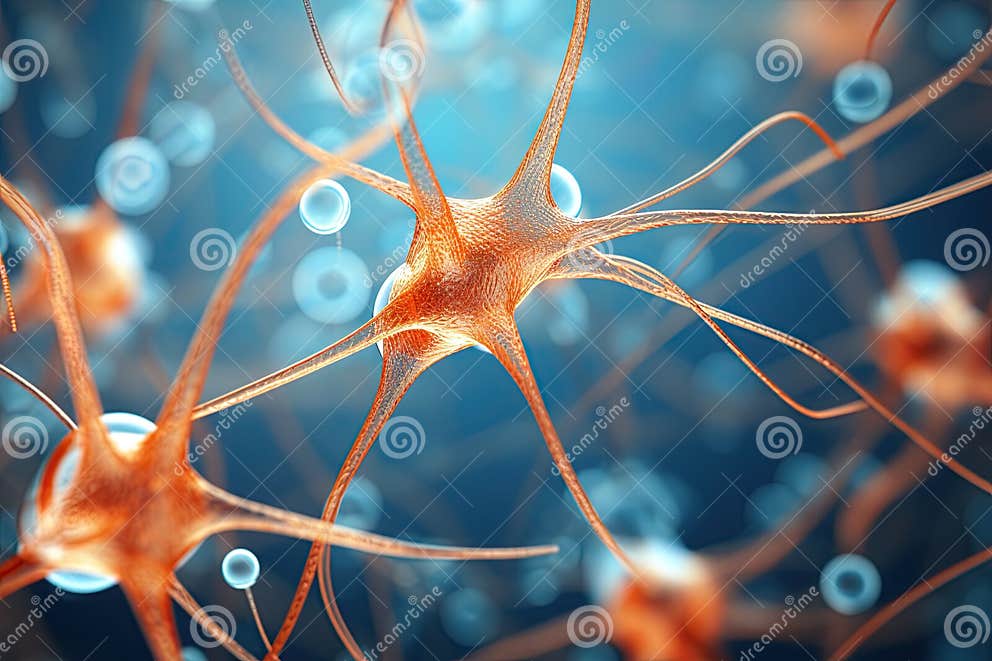 Neuron Cells Viewed Under the Microscope. Ai Generative Stock Image ...