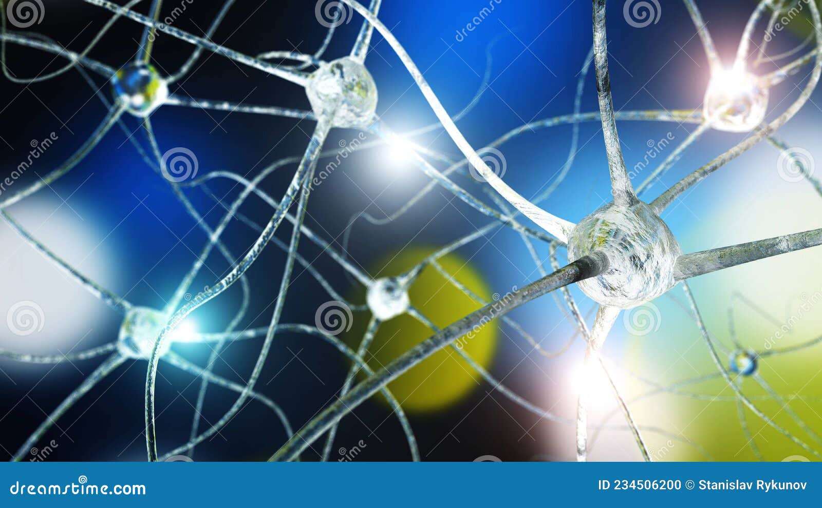 Neuron Close-up, the Work of the Brain Stock Illustration ...