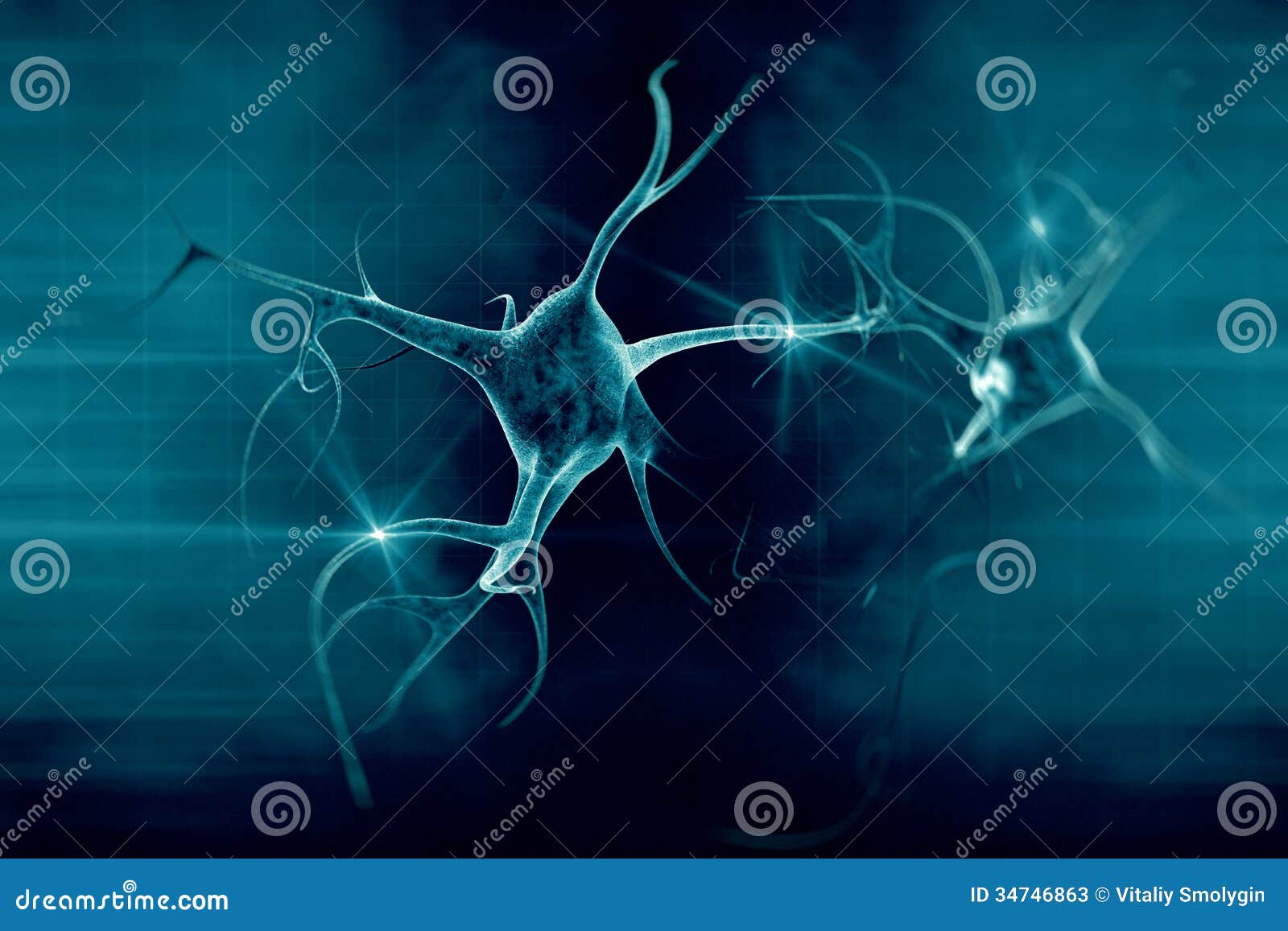 Neuron in Colour Background Stock Illustration - Illustration of ...