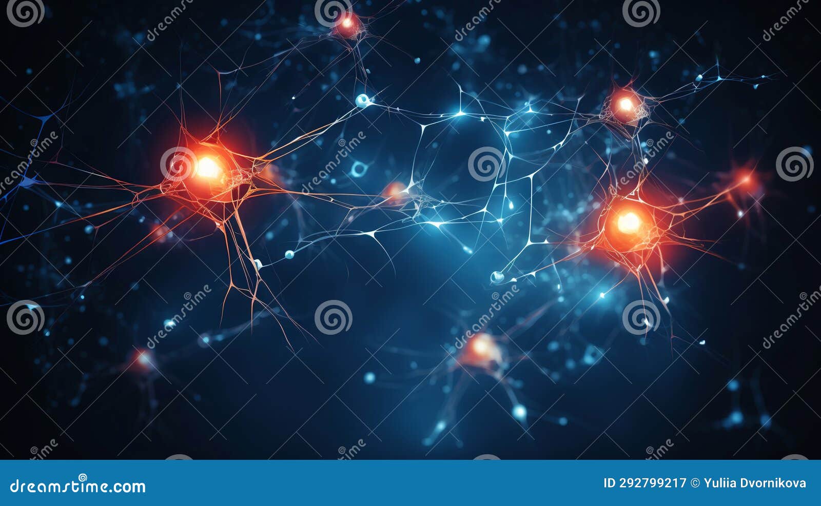 Neuron Complex Connection. Neural Net. Research of Nerve Network. Human ...