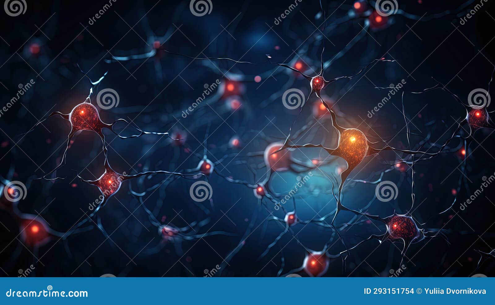 Neuron Complex Connection. Neural Net. Research of Nerve Network. Human ...