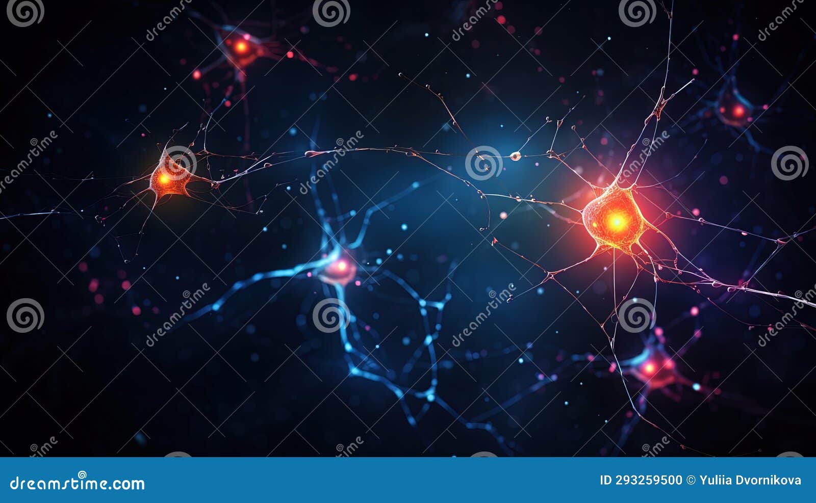 Neuron Complex Connection. Neural Net. Research of Nerve Network. Human ...