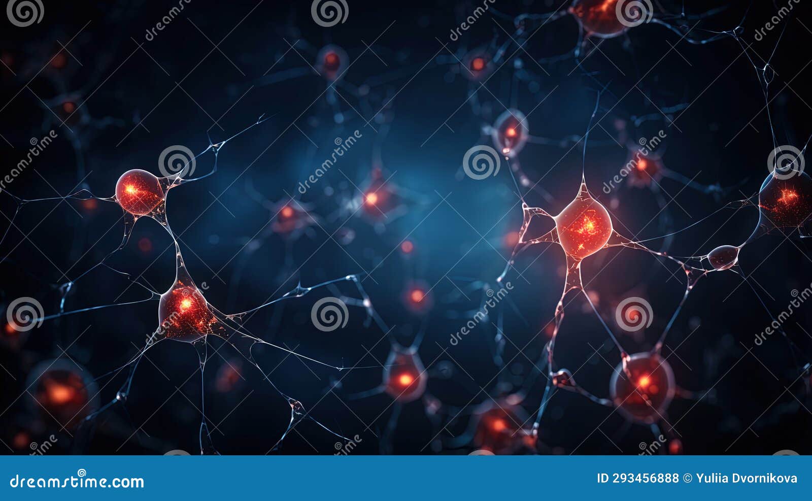 Neuron Complex Connection. Neural Net. Research of Nerve Network. Human ...