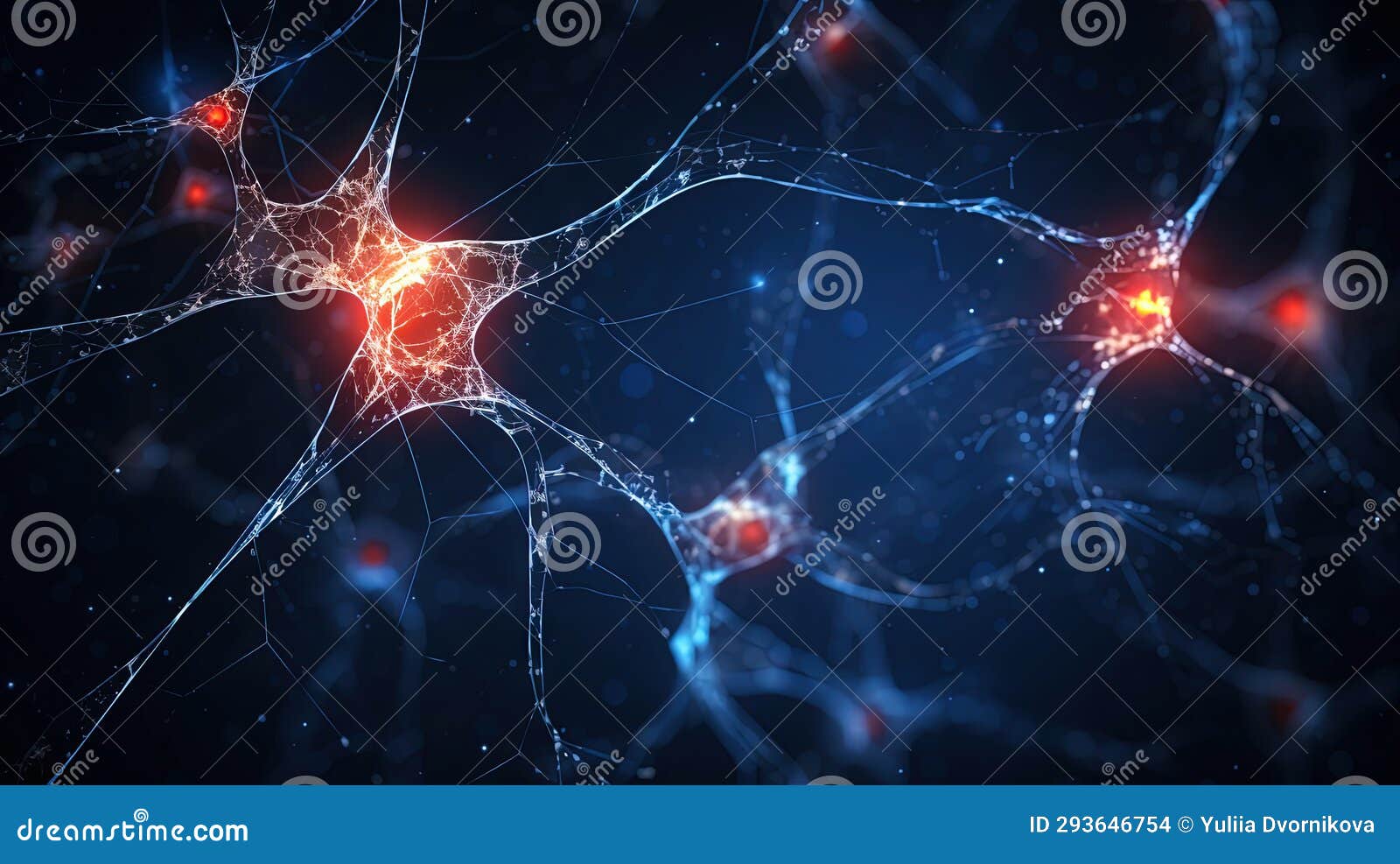 Neuron Complex Connection. Neural Net. Research of Nerve Network. Human ...