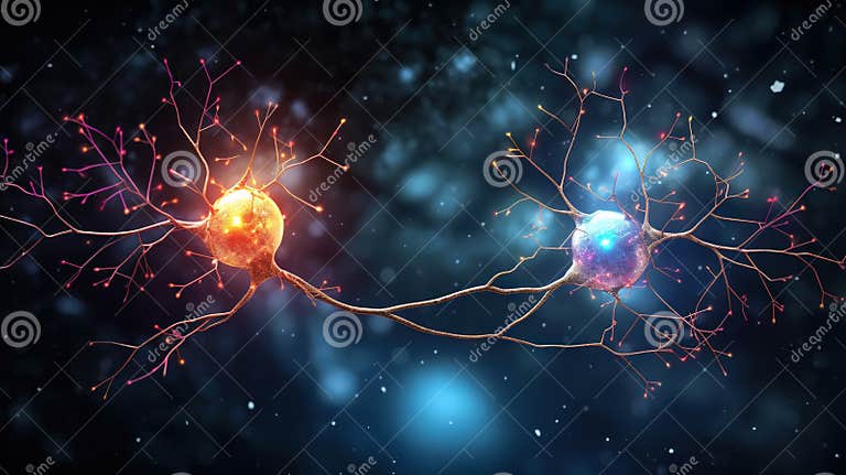 Neuron Complex Connection. Neural Net. Research of Nerve Network. Human ...