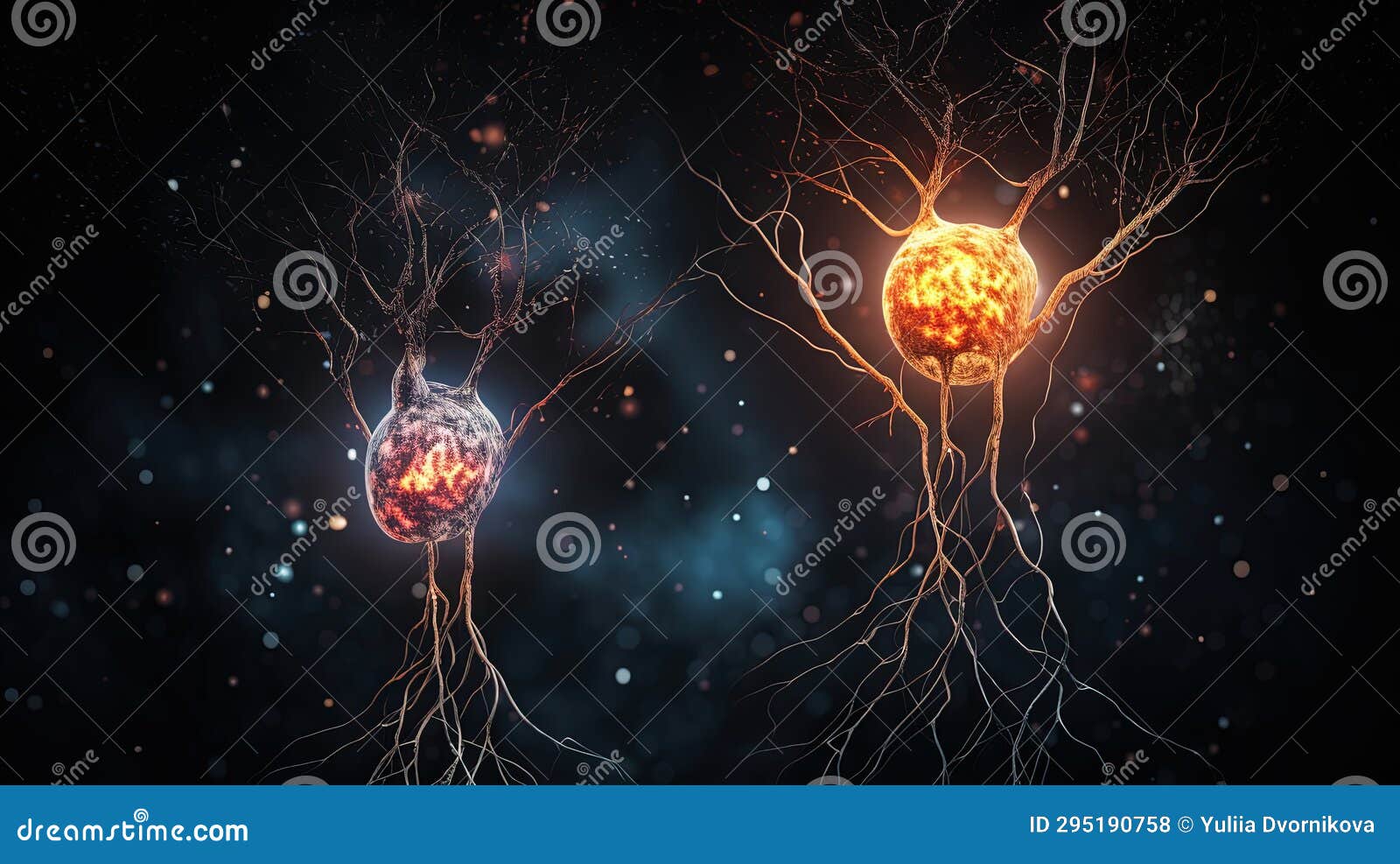 Neuron Complex Connection. Neural Net. Research of Nerve Network. Human ...