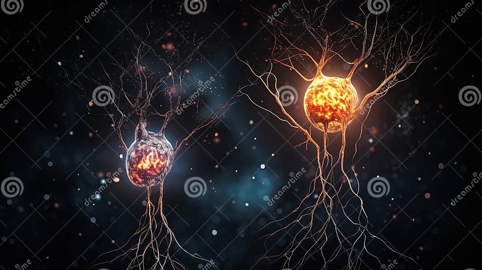 Neuron Complex Connection. Neural Net. Research of Nerve Network. Human ...