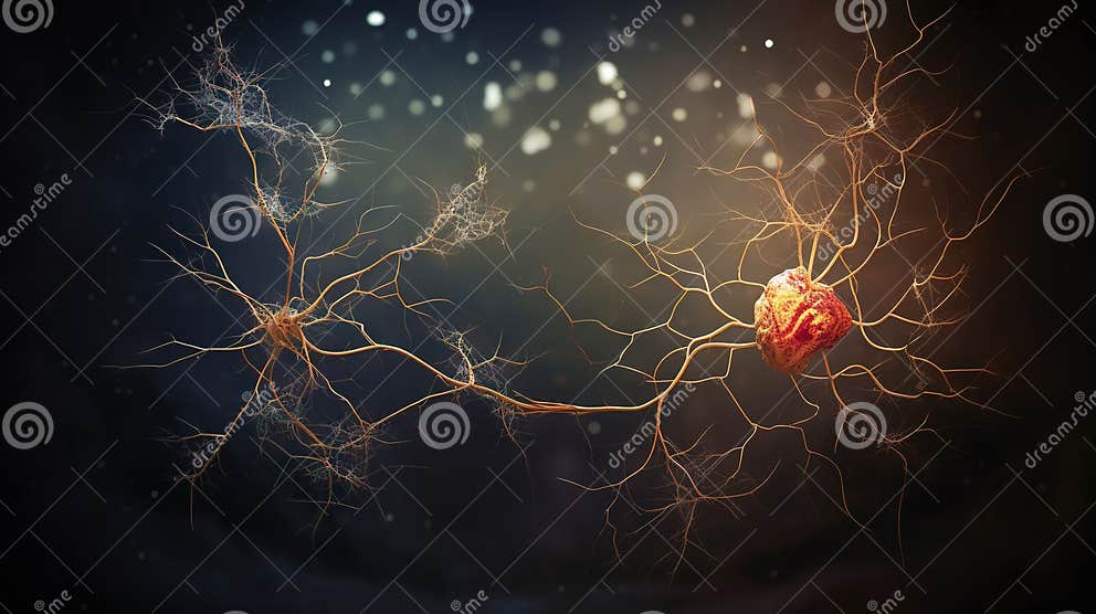 Neuron Complex Connection. Neural Net. Research of Nerve Network. Human ...
