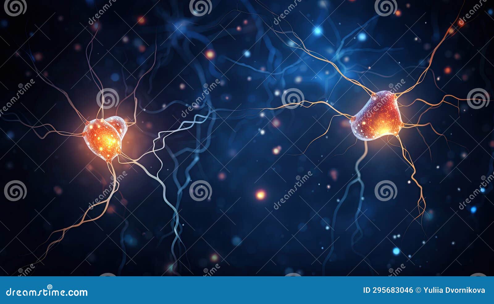 Neuron Complex Connection. Neural Net. Research of Nerve Network. Human ...