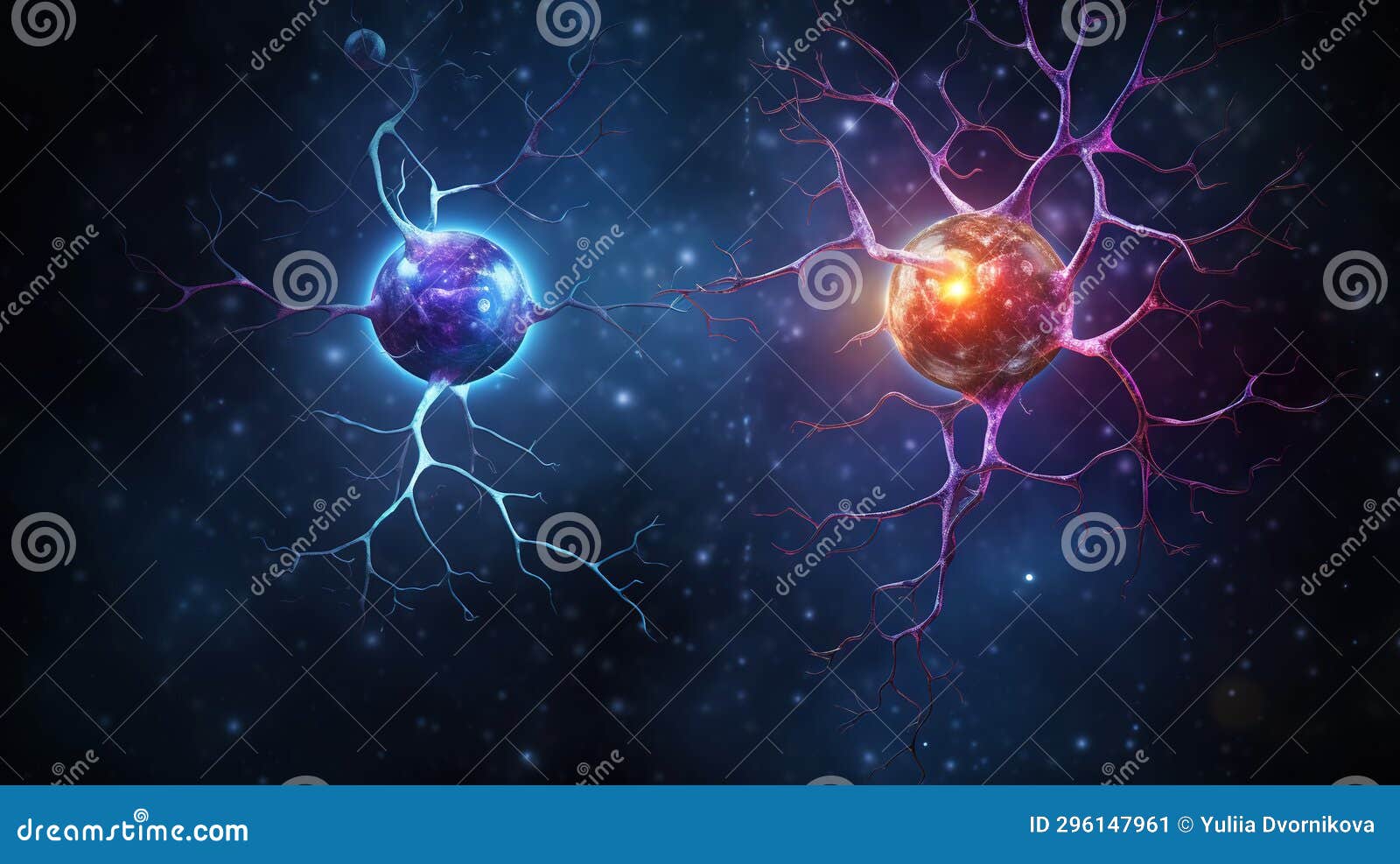 Neuron Complex Connection. Neural Net. Research of Nerve Network. Human ...