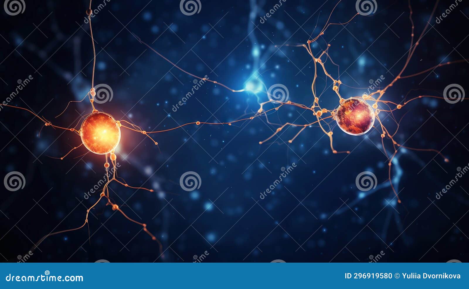 Neuron Complex Connection. Neural Net. Research of Nerve Network. Human ...